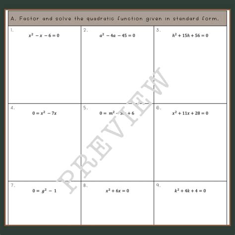 Solve Quadratics By Factoring Guided Notes And Practice Problems Tpt