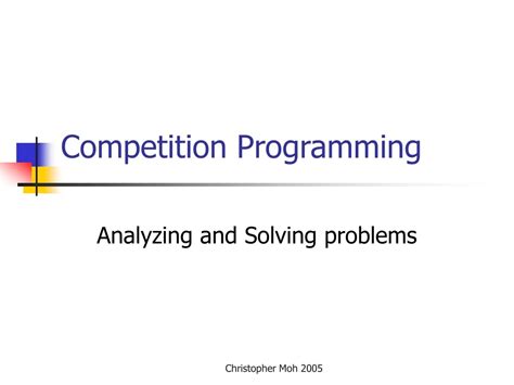 Ppt Effective Problem Solving Strategies For Competitive Programming