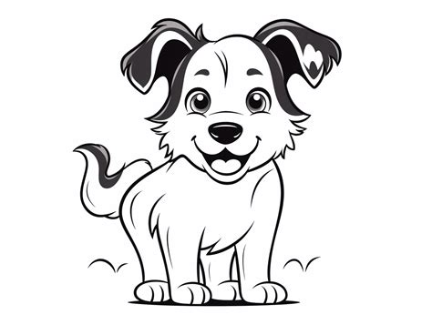 Color The Cute Collie Coloring Page