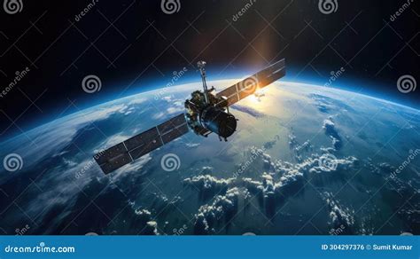 Ai Generated Satellite Constellation Navigating Earth S Orbit Stock