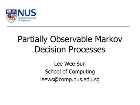 PPT Partially Observable Markov Decision Processes PowerPoint Presentation ID