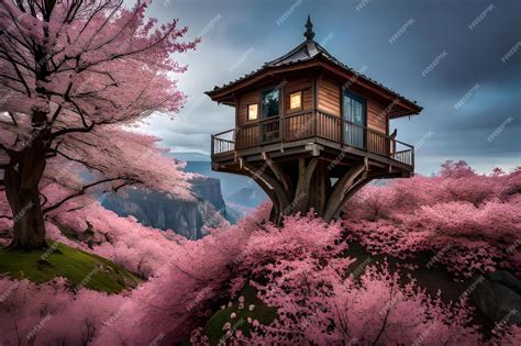 Premium Ai Image Beautiful Bumpkinly Flowery Treehouse In A Gigantic