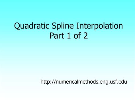 Spline Interpolation Method Ppt Download