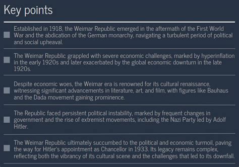 The Weimar Republic 1918 Interbellum 1918 1936 The Second World War