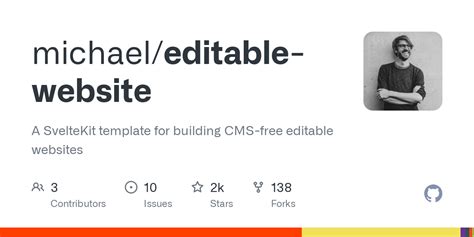 Github Michaeleditable Website A Sveltekit Template For Building
