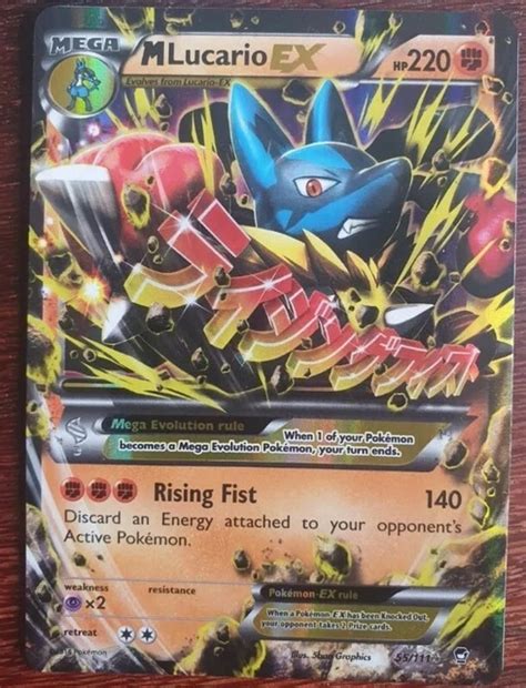 Mega Lucario Ex 55111 Ultra Rare Xy Furious Fists Set Pokemon Card