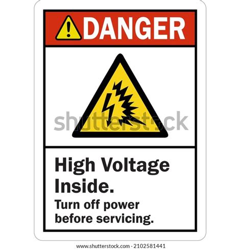 Ansi Danger Label High Voltage Inside Stock Vector Royalty Free