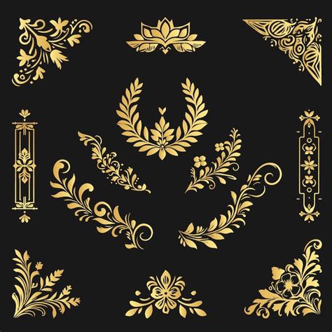 Decorative Floral Ornament And Divider Vector Art Collection Premium