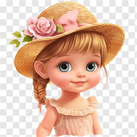 밀짚모자를 쓰고 드레스를 입은 사랑스러운 아기 소녀 사랑스러운 여자 아기 밀짚 모자 Png 일러스트 및 이미지 에 대한 무료 다운로드 Pngtree