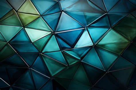 Premium Ai Image Richly Colored Triangles Converge Deep Blue Green