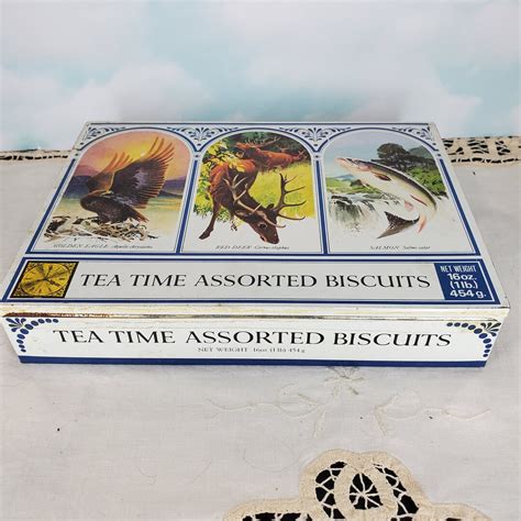 Empty Tea Time Assorted Biscuits Tin Etsy