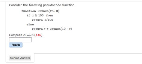 Solved Consider The Following Pseudocode Function Function Chegg Com
