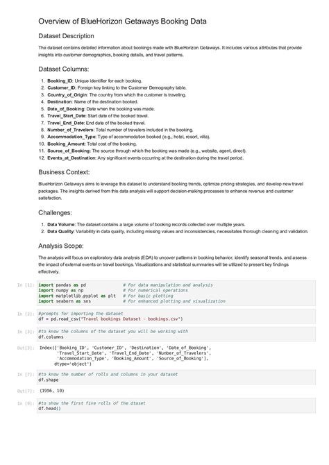 amdari21daysdatachallenge blue horizon getaway s travel analysis using