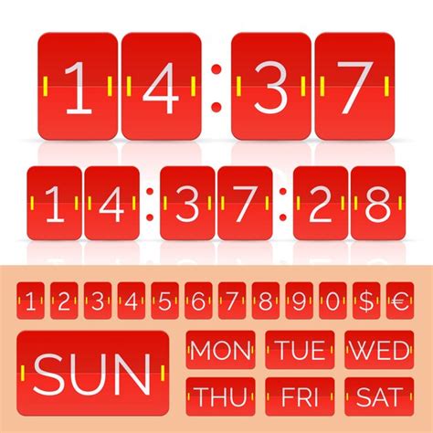 Premium Vector Red Countdown Timer And Scoreboard Numbers Vector