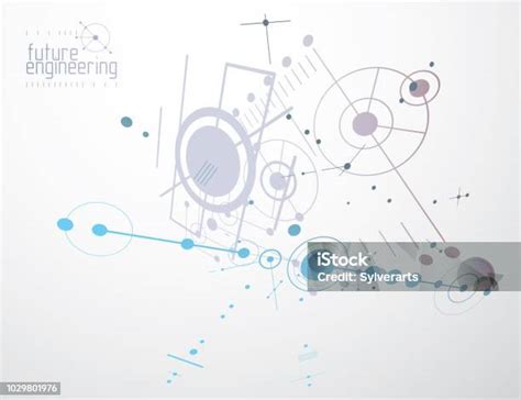 기계적 체계 공학 원과 메커니즘의 형상 부품 드로잉 벡터 기술 계획 웹 디자인 및 배경 화면이 나 배경으로 사용할 수 있습니다