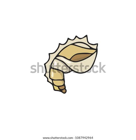 Cockleshell Illustration Vector Geometric Drawing Shell Stock Vector Royalty Free 1087942964