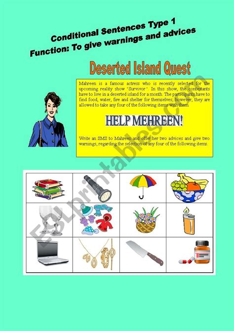 Conditional Sentences Type 1 ESL Worksheet By Saima Abedi