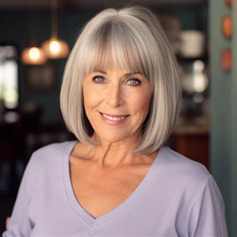 85 Flattering Hairstyles For Women Over 70 Grey Hair With Bangs Hair