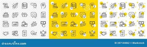 Outline Yoga Recruitment And Warning Line Icons For Web App Vector Stock Vector