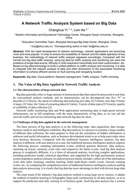 PDF A Network Traffic Analysis System Based On Big Data