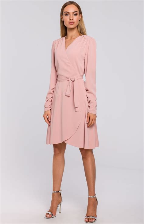 Robe Porte Feuille évasée Rose Robe Portefeuille Robe De Soirée Chic