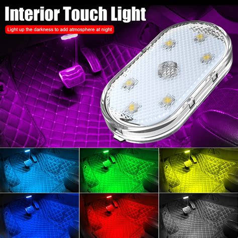 Car Ceiling Lights Led Touch Lights Interior Dashboard Car Cordless Wall Lights Shopee Singapore