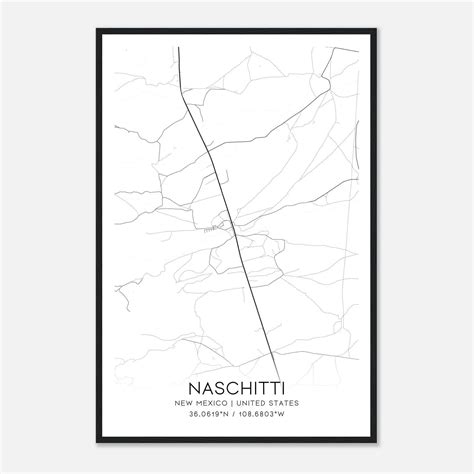 Naschitti New Mexico Map Poster Modern Home Decor Wall Art Print Custom Maps And Posters