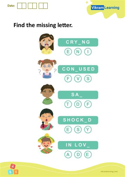 Download Find The Missing Letter Worksheets