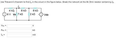 solved use thevenin s theorem to find io in the circuit in