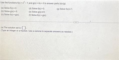 solved use the functions f x x² 1 a solve f x 0 b