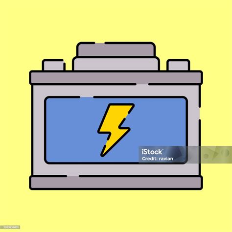 자동차 배터리 플랫 디자인 스타일 전원 공급 장치를 상징하는 번개 아이콘이 있는 회색 및 녹색 자동차 배터리로 전기 자동차 테마