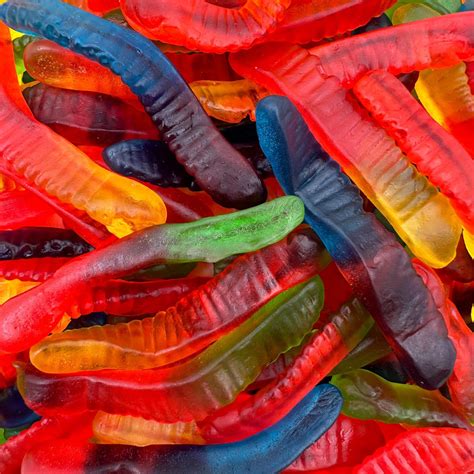 Sour Neon Gummy Worms Candy 2 Pound Pack Assorted