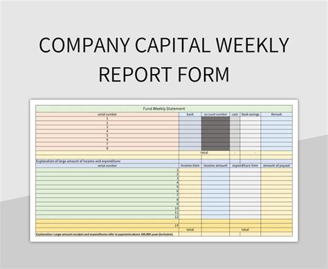 Free Weekly Reports Templates For Google Sheets And Microsoft Excel Slidesdocs