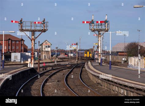 Northern Rail Class 156 Sprinter Train Arriving At Blackpool North