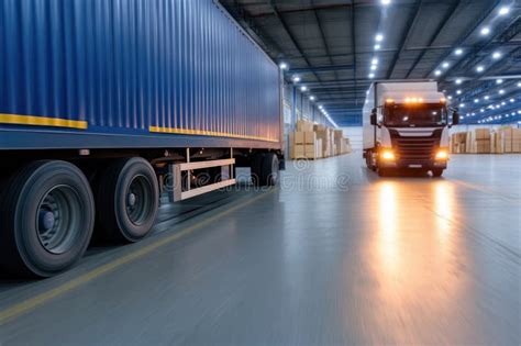 Cargo Loading And Unloading Truck In Warehouse Cargo Freight