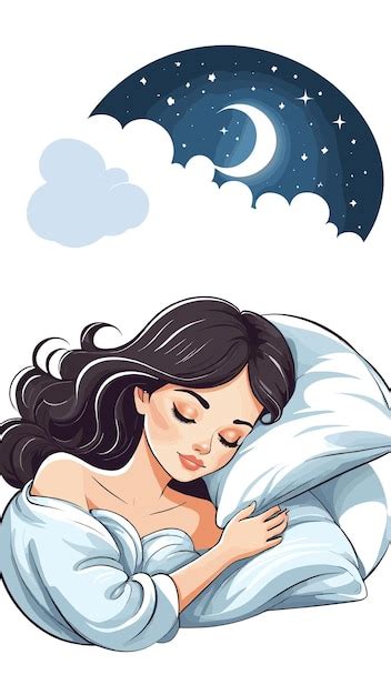 Desenho De Uma Mulher Dormindo Na Cama Em Vetor Vetor Premium
