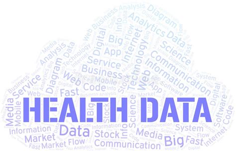 Health Data Vector Word Cloud Made With Text Only Stock Illustration Illustration Of Colors