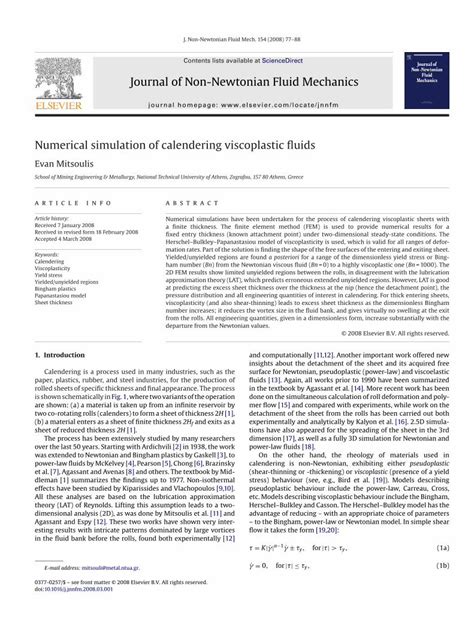 pdf numerical simulation of calendering viscoplastic fluids dokumen