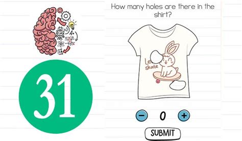 Brain Test Level 31 How Many Holes Are There