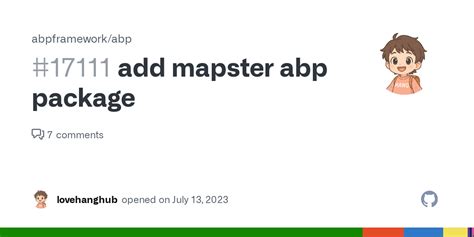 Add Mapster Abp Package · Issue 17111 · Abpframeworkabp · Github