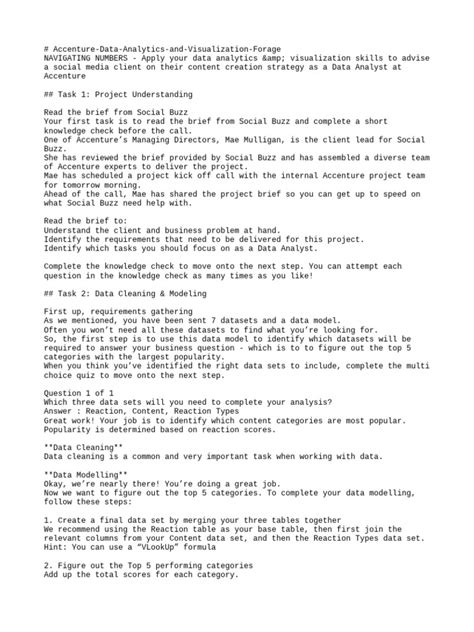 Accenture Data Analytics And Visu Pdf Data Analysis Microsoft Excel