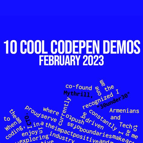 10 cool codepen demos february 2023