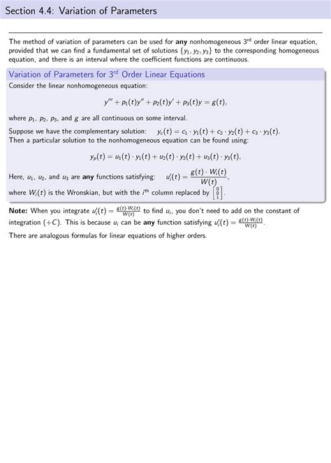 4 4 variation of parameters section 4 variation of parameters the