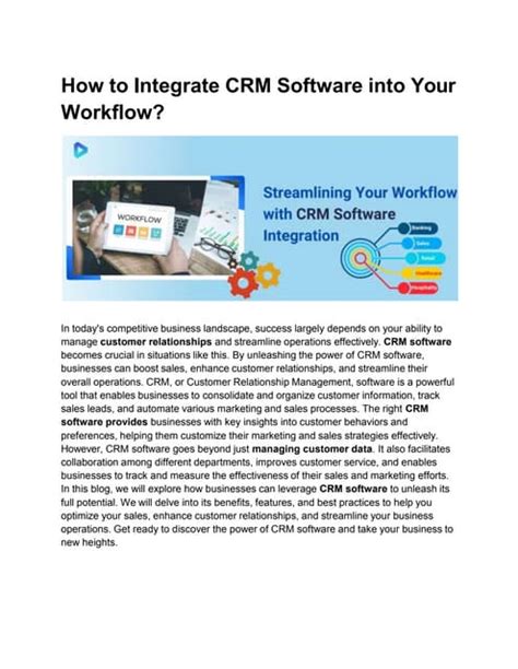 How To Integrate Crm Software Into Your Workflow Pdf