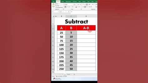 How To Subtract In Excel Excel Minus Formula Youtube