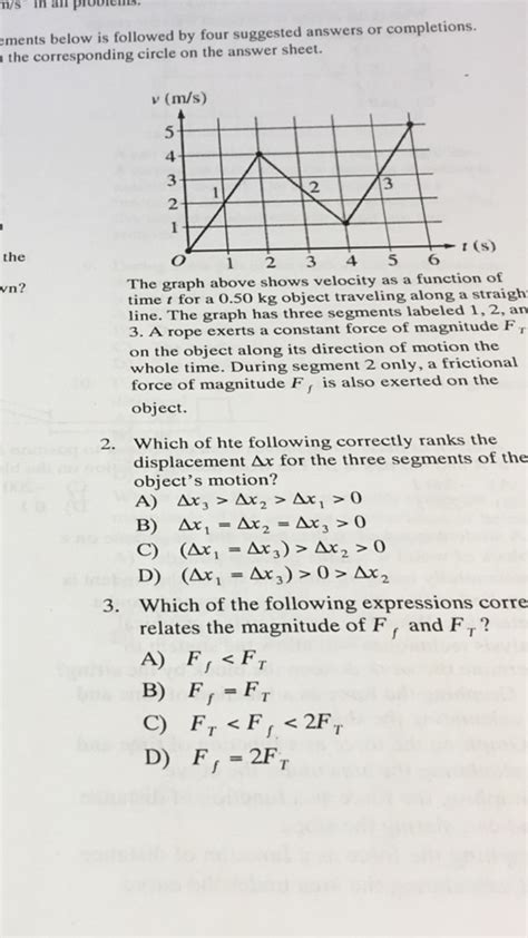 solved the graph above shows velocity as a function of