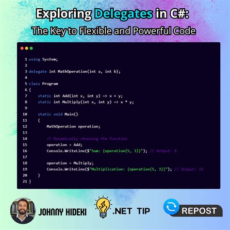 csharp delegates programming dotnet softwaredevelopment johnny