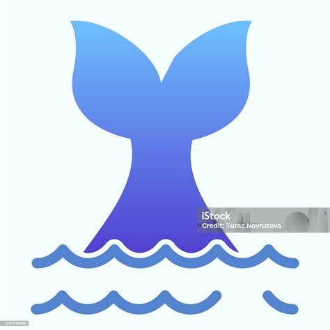 피쉬 테일 플랫 아이콘입니다 흰색에 고립 된 바다 파도 그림에서 고래 이야기 큰 고래 또는 상어의 꼬리는 웹 및 응용 프로그램을