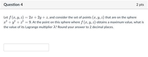 Solved Let F X Y Z 2x 2y Z And Consider The Set Of Points