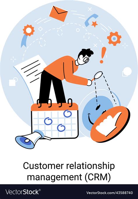 Crm Concept Customer Relationship Management Vector Image